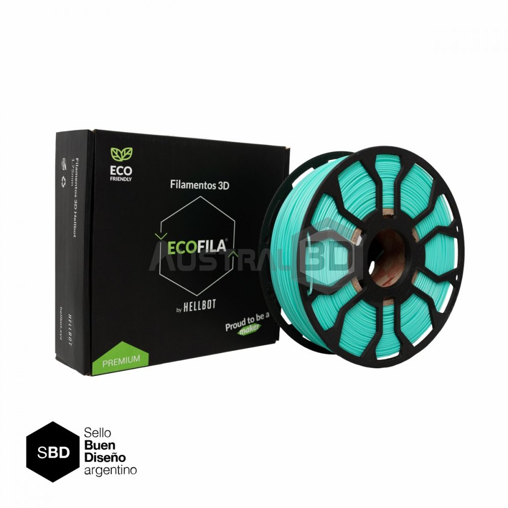 Austral 3D Rosario | Filamento 3D ECOFILA PLA 1.75 Hellbot AQUA PASTEL